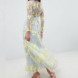 ASOS | Dresses | Asos Edition Embroidered Floral Maxi Dress Sz 6 | Poshmark